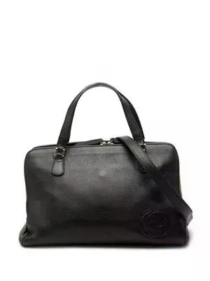 Gucci 2000-2015 Pebbled Calfskin Soho Working Satchel - Black