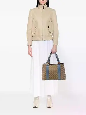 Gucci 2021-2026 Medium Gg Canvas Bamboo Libeccio Tote Bag