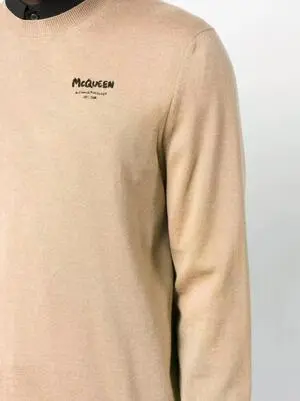 Alexander McQueen Logo-print Fine-knit Jumper