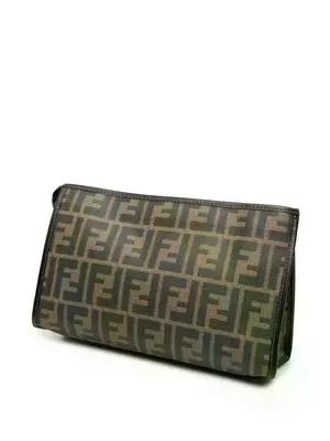 Fendi 2000-2010 Zucca Coated Canvas Clutch Bag