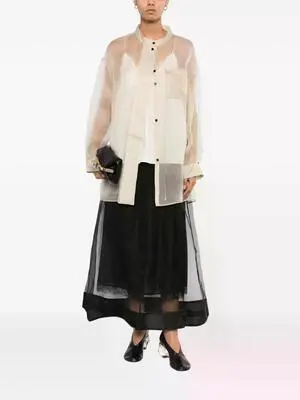 YEAREAST Sheer Panelled Shirt - Neutrals