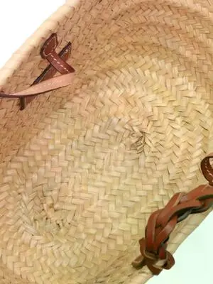 Prada 2010-2026 Woven Palm And Leather Tote Bag