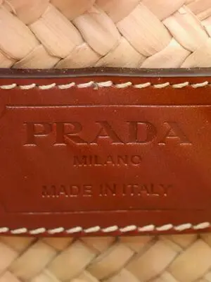 Prada 2010-2026 Woven Palm And Leather Tote Bag