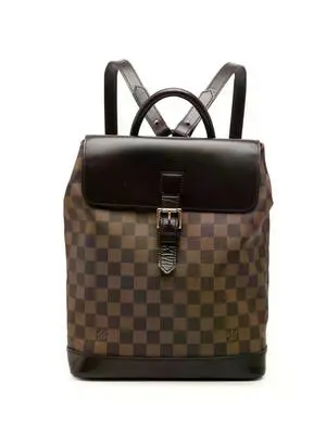 LOUIS VUITTON 1998 Damier Ebene Soho Backpack - Brown