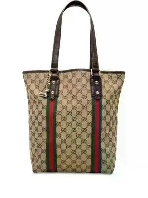 Gucci 2000-2015 Gg Canvas Web Jolicoeur Tote Bag - Neutrals