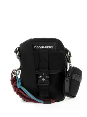 Dsquared2 Buckle-fastening Logo-patch Crossbody Bag - Black