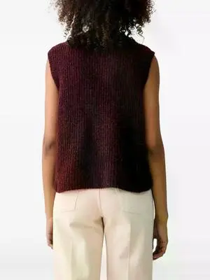 American Vintage Ribbed-knit Logo-patch Cardigan