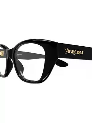 Saint Laurent Logo-plaque Cat-eye Glasses - Black