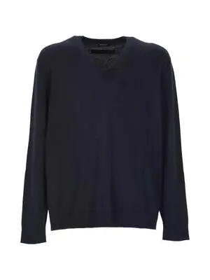 Zegna V-neck Cashmere Sweater - Blue