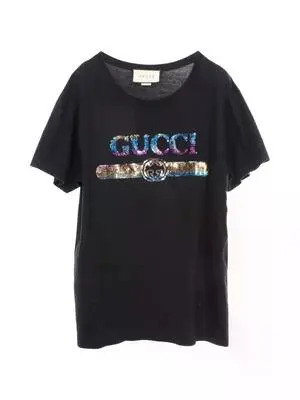 Gucci 2000s Sequin Logo T-shirt