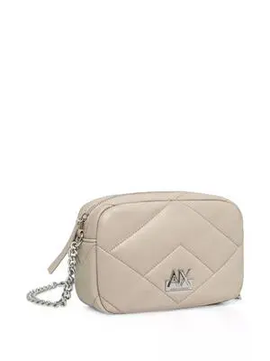 Armani Exchange Quilted Logo-plaque Cross Body Bag - Neutrals
