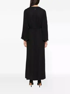 PHILIA LOFT V-neck Pleated-sleeve Maxi Dress