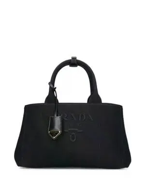 Prada Logo-embroidered Canvas Tote Bag