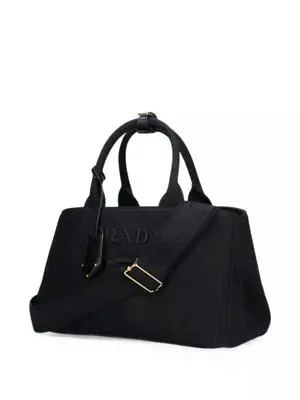 Prada Logo-embroidered Canvas Tote Bag