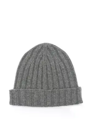FILIPPO DE LAURENTIIS Ribbed-knit Beanie Hat - Grey