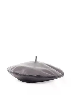 Dior 2010s Leather Beret Hat - Black