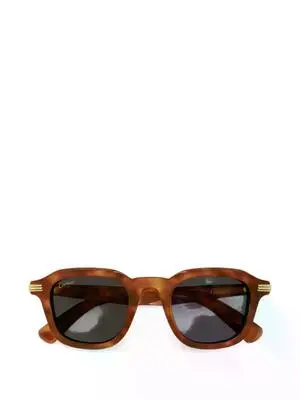 Cartier Tortoiseshell-effect Square-frame Sunglasses - Brown