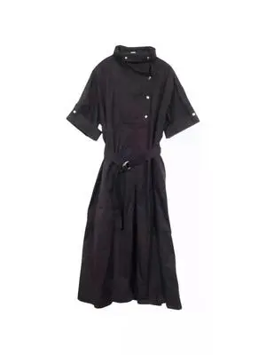 Hermès 2010s Belted Button-up Midi Dress