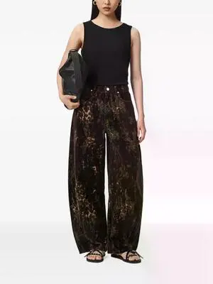 ALLSAINTS Leopard-print Wide-leg Jeans