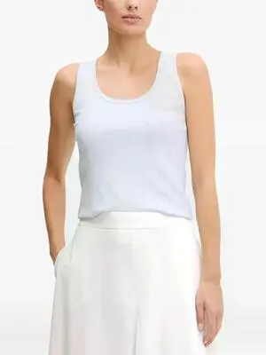SPORTALM Ribbed-knit Rhinestone-embellished Tank Top - Blue