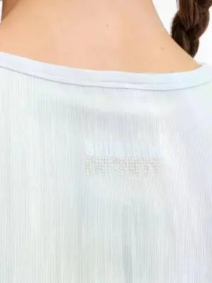 SPORTALM Ribbed-knit Rhinestone-embellished Tank Top