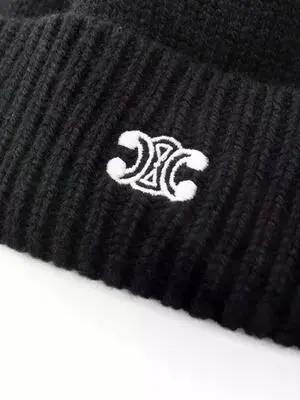 Celine 2010s Triomphe Knit Beanie Hat