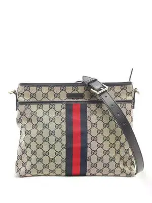 Gucci 2010s Sherry Line Gg Canvas Web Shoulder Bag - Neutrals