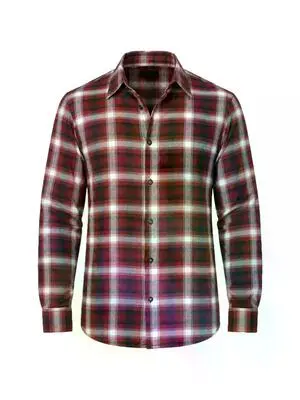 Armani Exchange Check-print Long-sleeve Shirt - Red