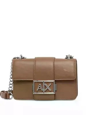 Armani Exchange Logo-plaque Chain-link Crossbody Bag - Brown
