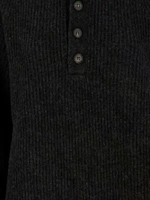 AMARANTO Ribbed-knit Button-neck Sweater