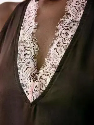 NEVER FULLY DRESSED Lace-trim Scarf-detail Top