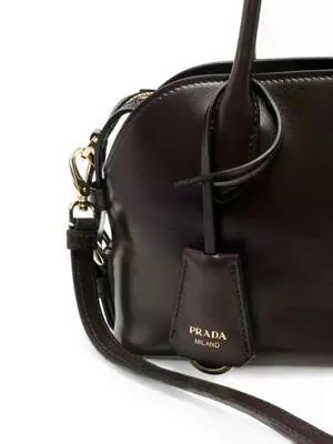 Prada Logo-print Leather Tote Bag - Brown