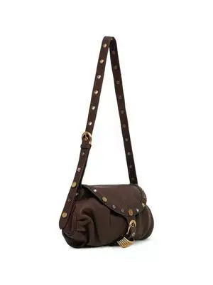 Miss Sixty Embellished Buckled Shoulder Bag - Brown