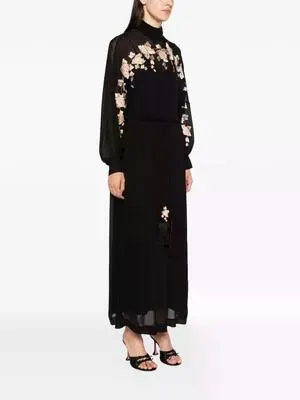 Zimmermann Floral-embroidered Belted Maxi Dress