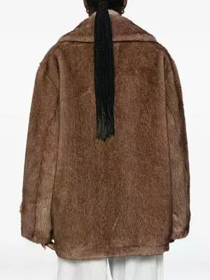 SWORD 6644 Double-breasted Faux-fur Coat