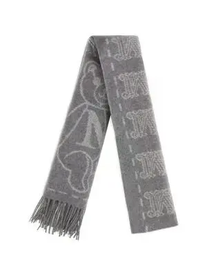 Max Mara Charme Bear-motif Scarf - Grey