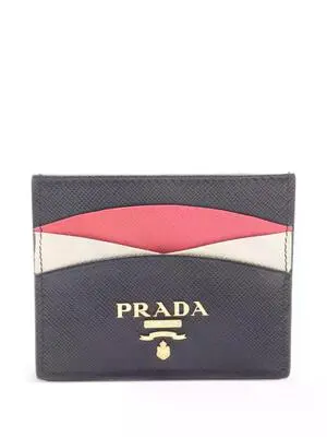 Prada 2020s Saffiano-leather Card Case - Black