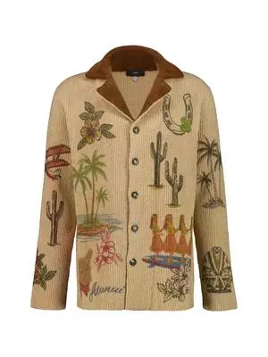 Alanui The Decade Intarsia-knit Shirt - Neutrals