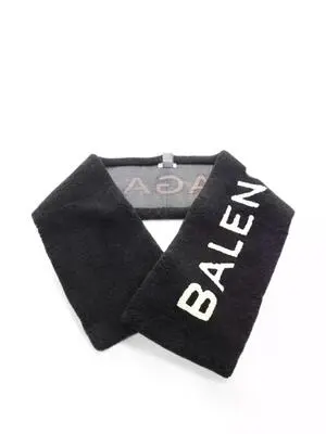 Balenciaga 2010s Logo Mouton Scarf