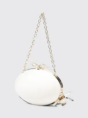 SELF-PORTRAIT Oval Satin Mini Clutch With Crystals And Metal Mesh Handle