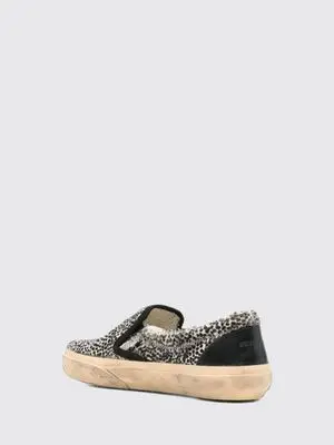 GOLDEN GOOSE Vce Penstar Animal Print And Polka Dot Pony Hair Slip-on Sneakers