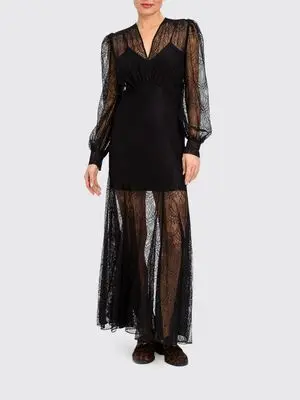 TWINSET Long Lace Ceremony Dress With Balloon Sleeves