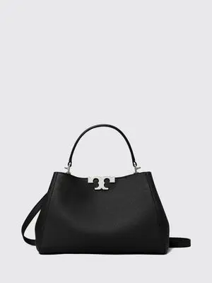 Tory Burch Eleanor Calfskin Leather Top Handle Bag With Monogram And Strap