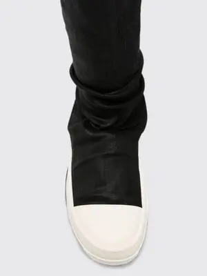 Rick Owens Stretch Cotton Over-the-knee Boots With Rubber Toe Cap