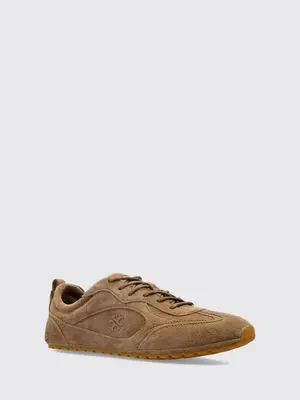 Tory Burch Low-top Sneaker In Suede Leather With Double T Logo And Serrated Sole