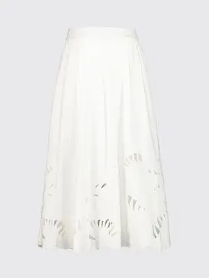 Zimmermann Mahon High-waisted Flared Midi Skirt In Cotton With Elasticated Waist