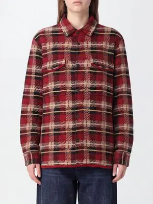 Guest In Residence Check 100% Cashmere Shirt With Classic Collar - Red