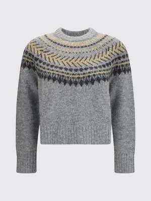 Barbour Ethnic Pattern Alpaca Blend Crewneck Sweater With Long Sleeves