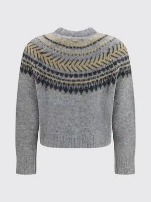 Barbour Ethnic Pattern Alpaca Blend Crewneck Sweater With Long Sleeves