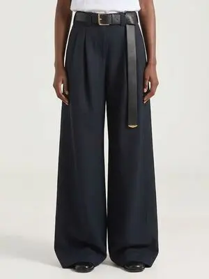 Givenchy High-waisted Wide-leg Cotton Pants With Pleats